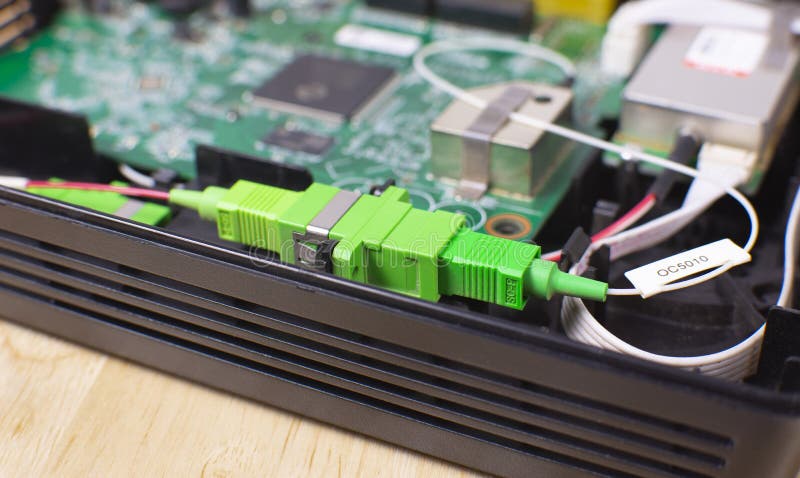Fibre Optic Connector Socket Stock Image - Image of motherboard ...