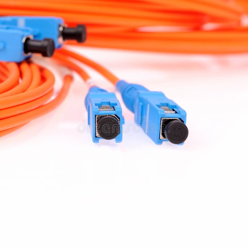 Orange Fiber Optical Network Cable Stock Image - Image of future, data ...