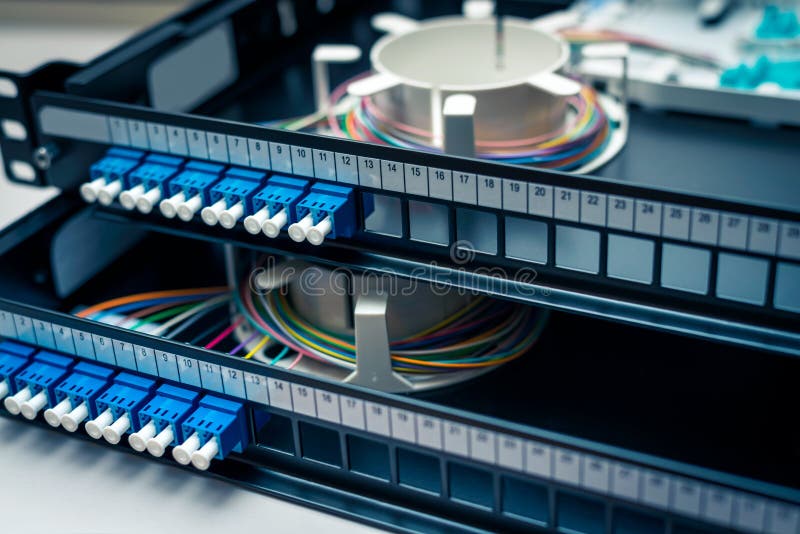 Fiber Optic Patch Panel Installation Stock Image - Image of ...
