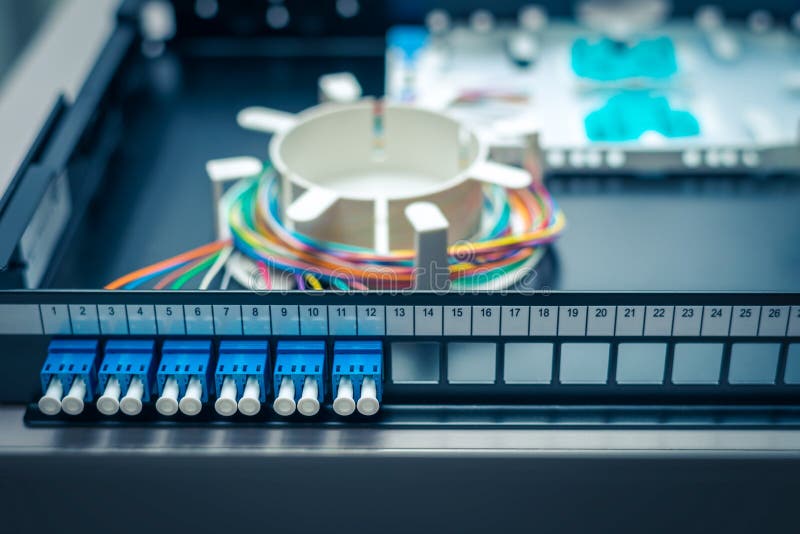 Fibre Optic Patch Distribution Panel Stock Photo - Image of cable ...