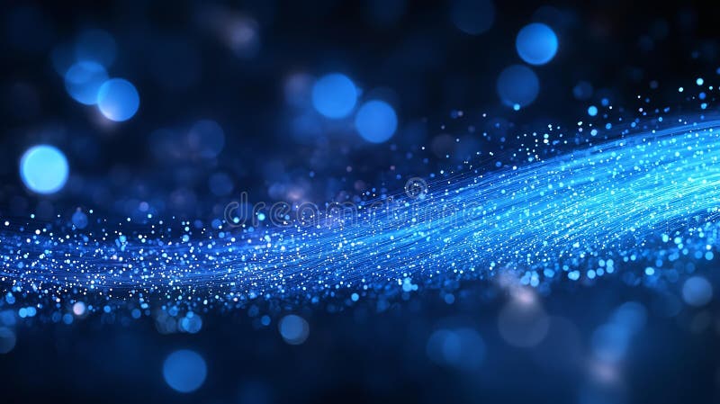 Fibre Optics Connections Background with Neon Lights and Copy Space ...