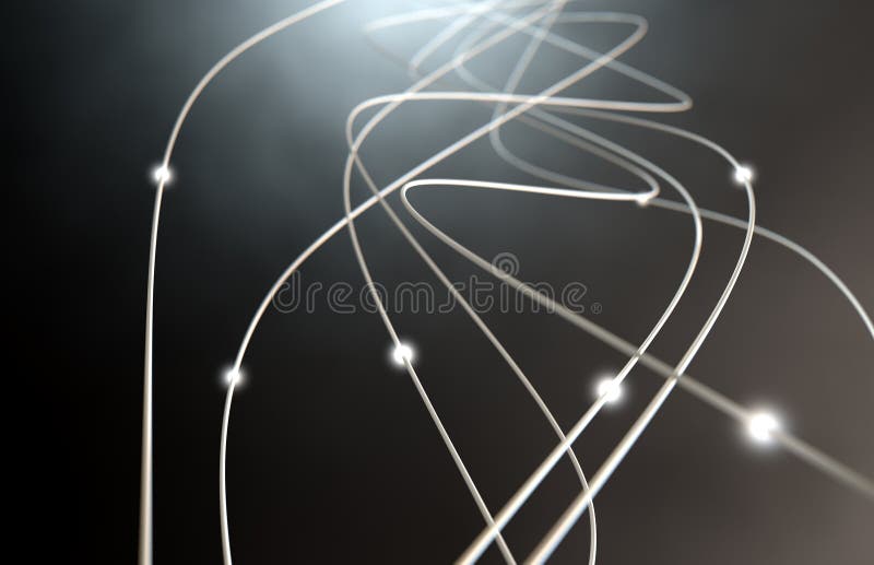 Fibre Threads Transmitting Lights Stock Photo - Image of glowing ...