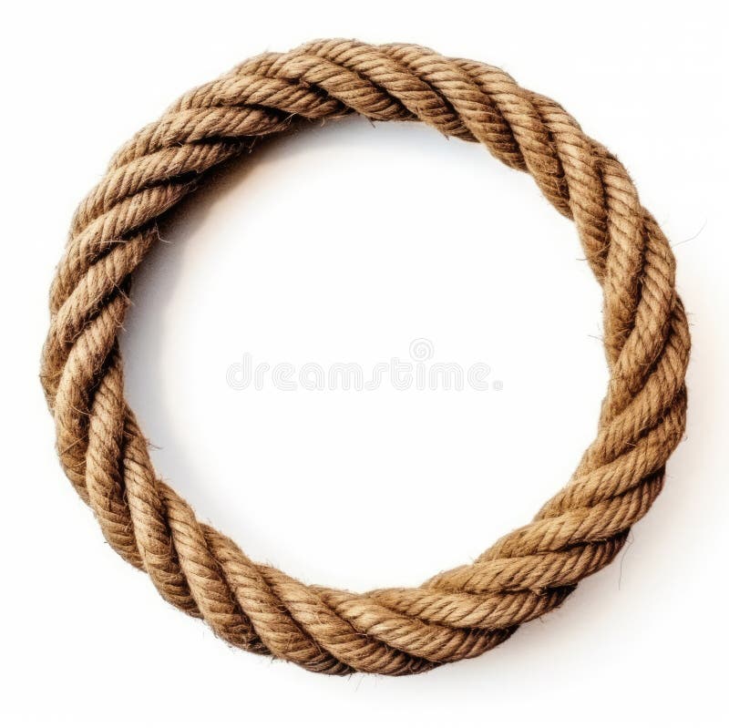 Fibrous Thick Rope Twisted into a Circle Stock Illustration ...