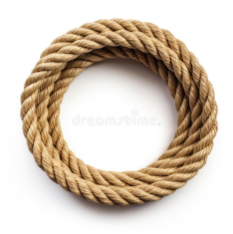 Fibrous Thick Rope Twisted into a Circle Stock Illustration ...
