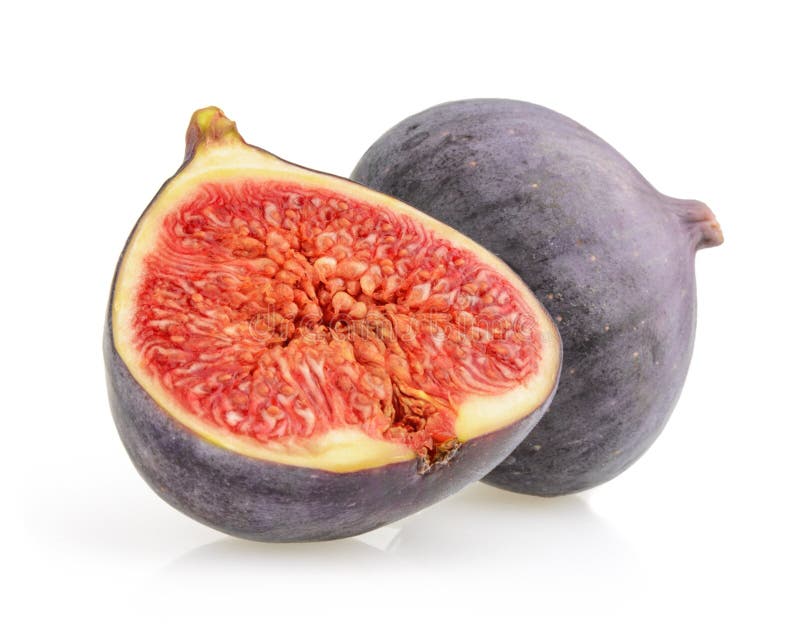 Fichi isolati su bianco fotografia stock. Immagine di organico - 51594512