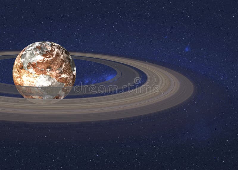 Fiction Exploading Exoplanet with Ring in Outer Space Stock ...