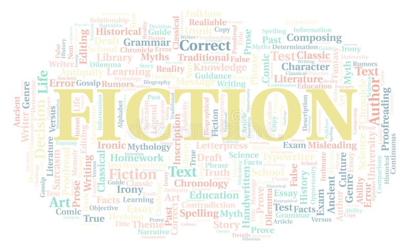 Fiction Typography Word Cloud Create with the Text only Stock ...