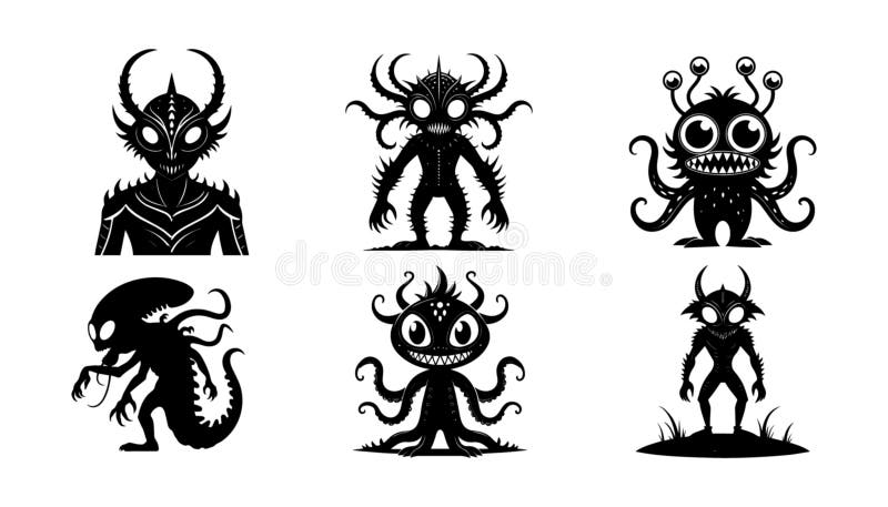 Fictional alien vector stock vector. Illustration of futuristic - 358367097