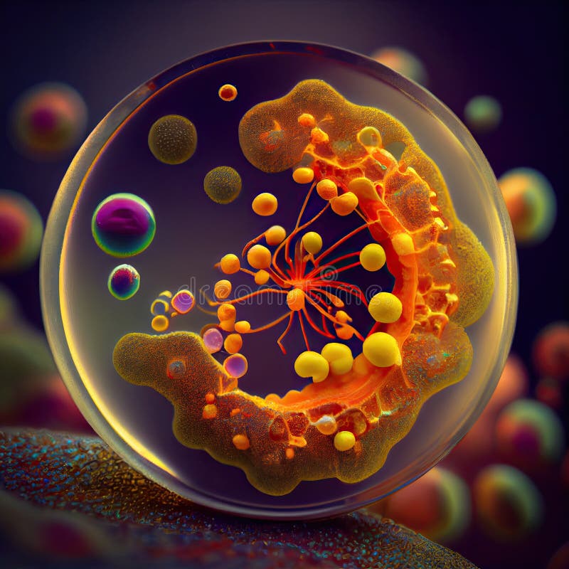Fictional Bacteria and Viruses in a Petri Dish. Stock Illustration ...