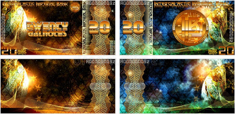 Fictional Banknotes of the Intergalactic Imperial Bank. and Also Blank ...