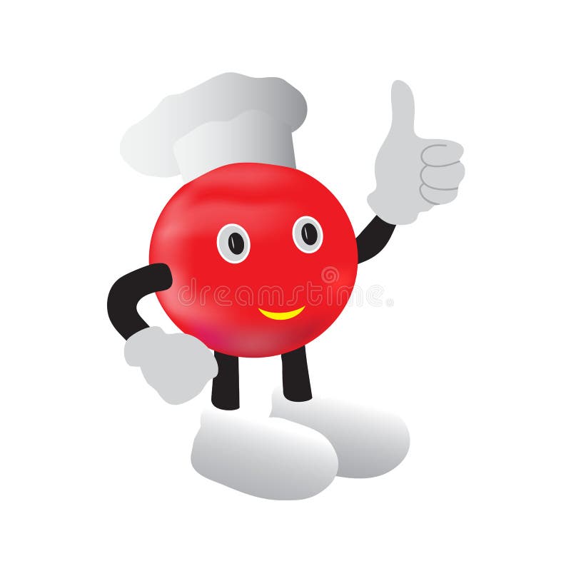 Fictional Character Cook Tomato Stock Vector - Illustration of ...