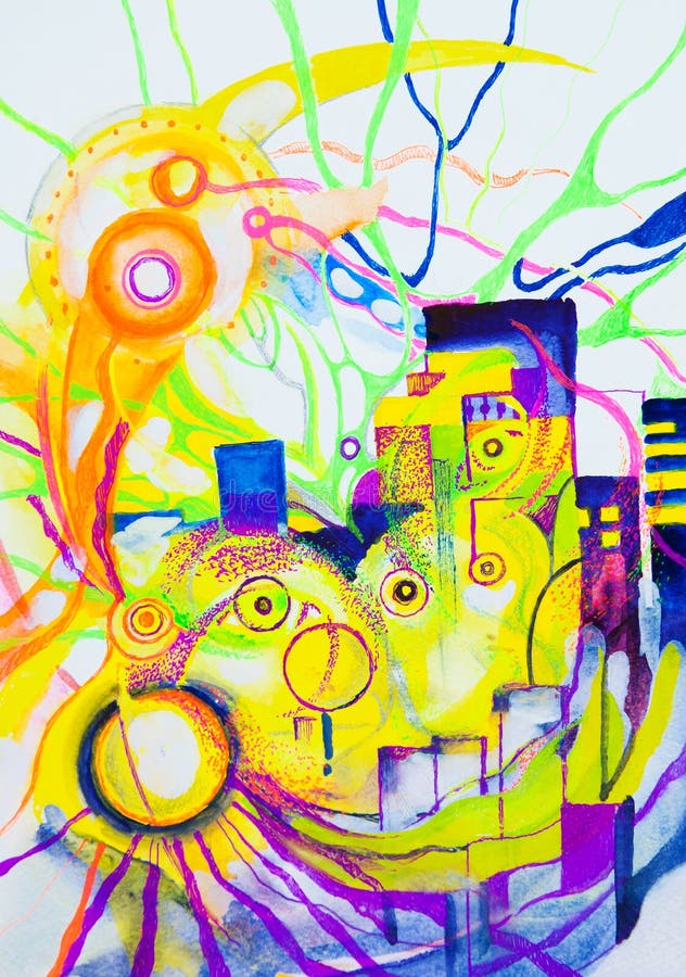 Fictional city stock illustration. Illustration of abstract - 33191797