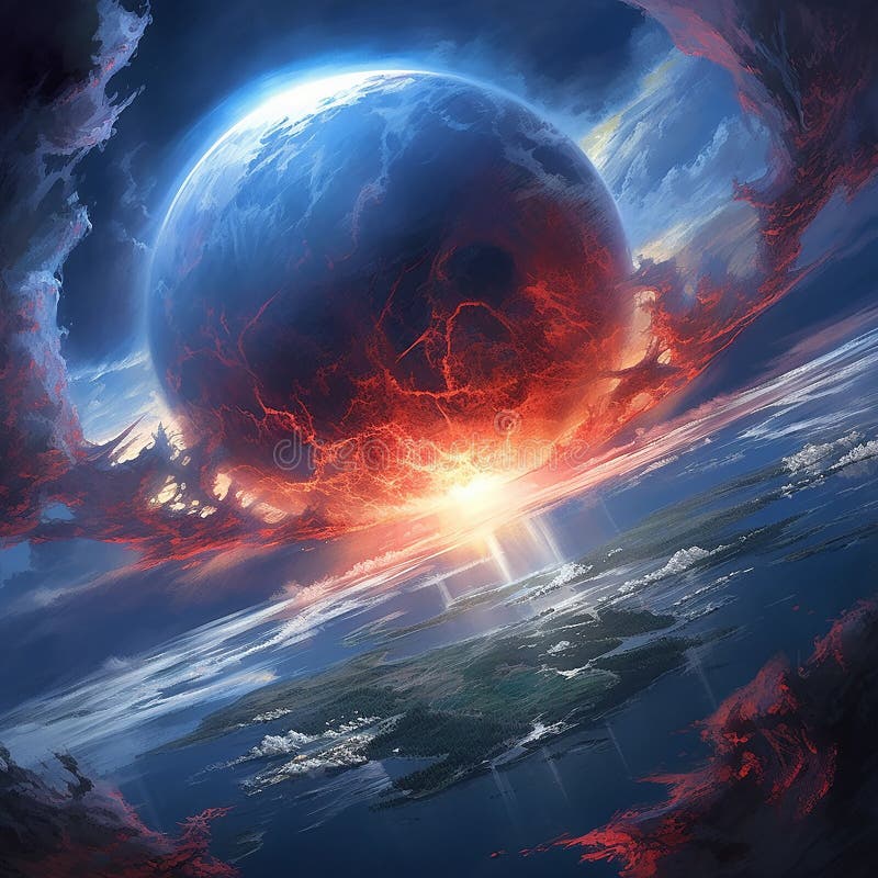 Surrealistic Alien Planet Scenery. Created Using Ai Generative. Stock ...