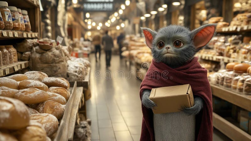 Fictional Creature in a Bakery Aisle Stock Illustration - Illustration ...