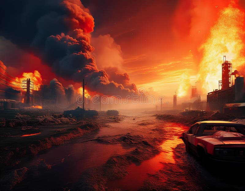 A Fictional Dystopian Scene with High Carbon Monoxide Pollution ...