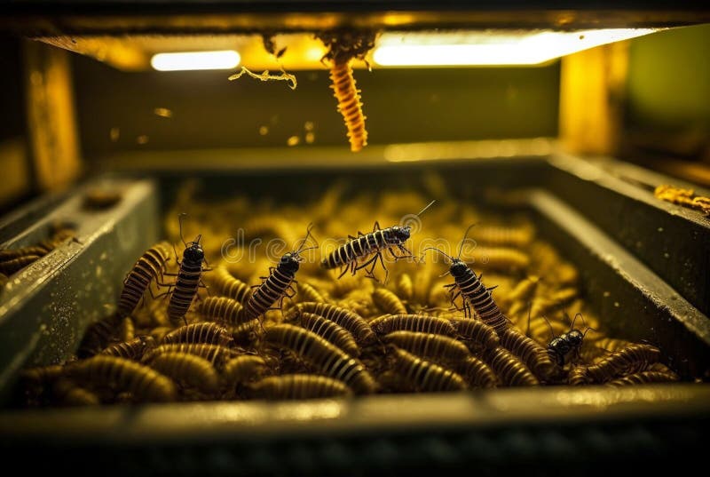 Fictional Insects Bugs in Plastic Bowl. Generative AI Stock ...