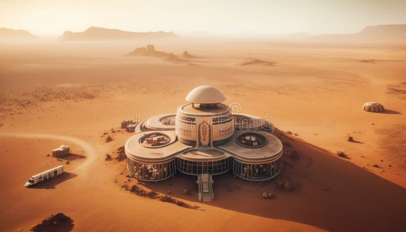 Fictional Mars Base, Generative AI Stock Illustration - Illustration of ...