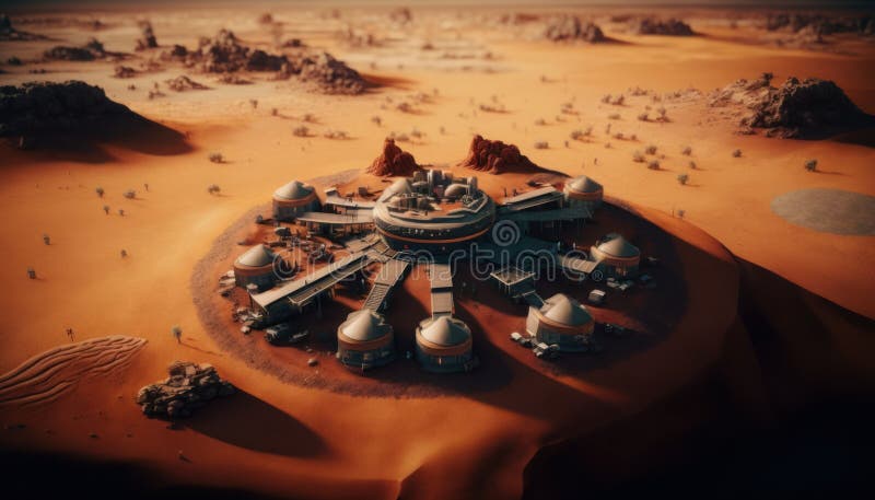 Fictional Mars Base, Generative AI Stock Illustration - Illustration of ...