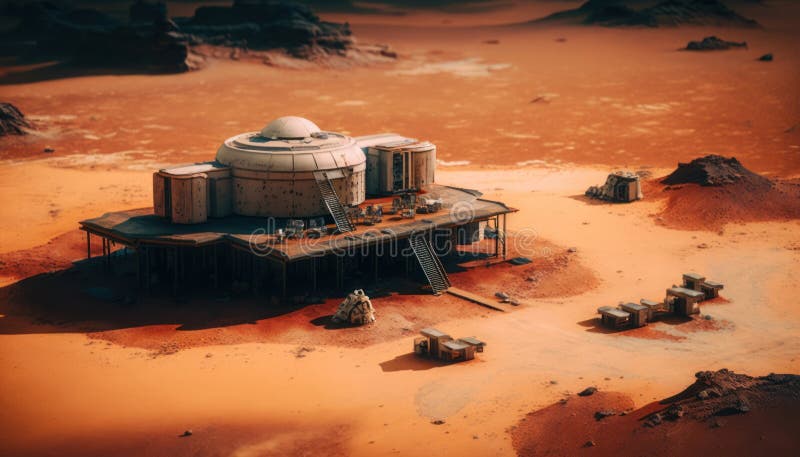 Fictional Mars Base, Generative AI Stock Illustration - Illustration of ...