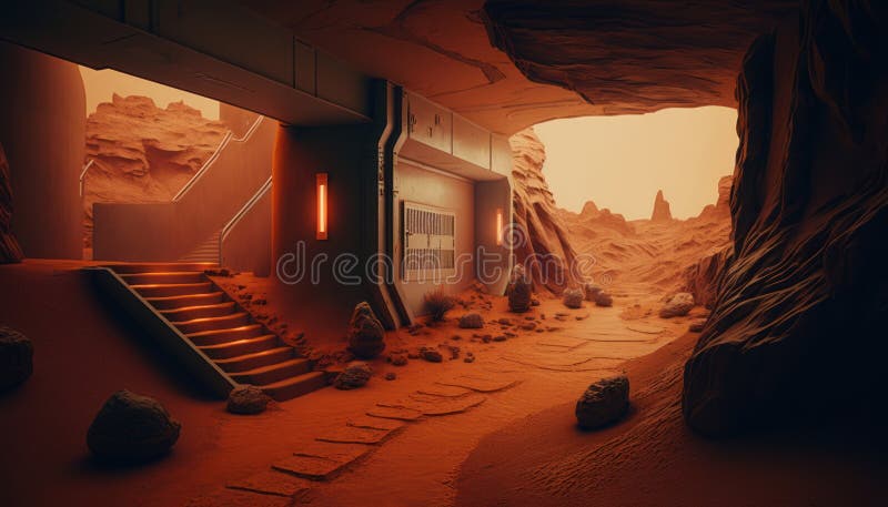 Fictional Mars Base, Generative AI Stock Illustration - Illustration of ...