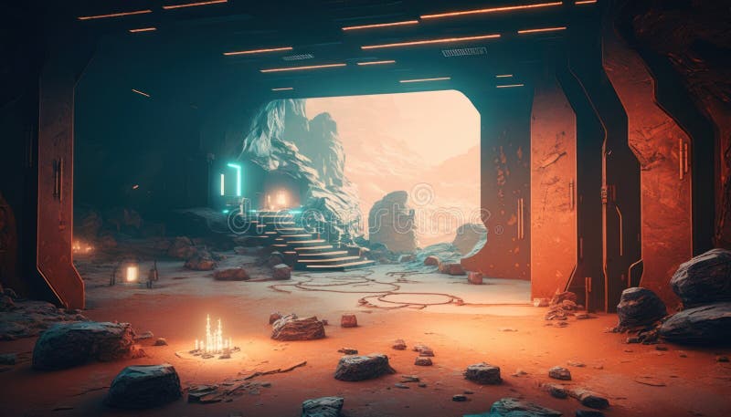 Fictional Mars Base, Generative AI Stock Illustration - Illustration of ...