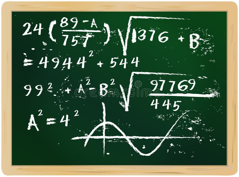 Fictional Mathematics on Chalkboard, Stock Vector - Illustration of ...