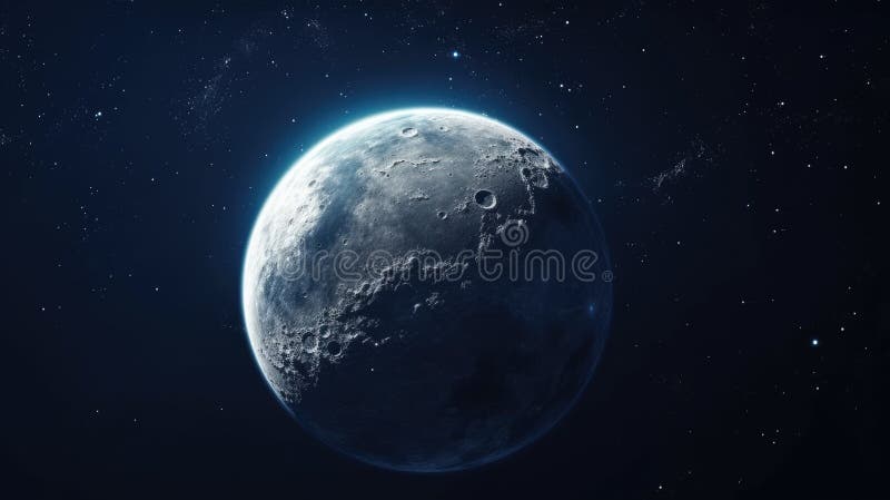 Fictional Moon in Space AI Generated Stock Image - Image of atmosphere ...