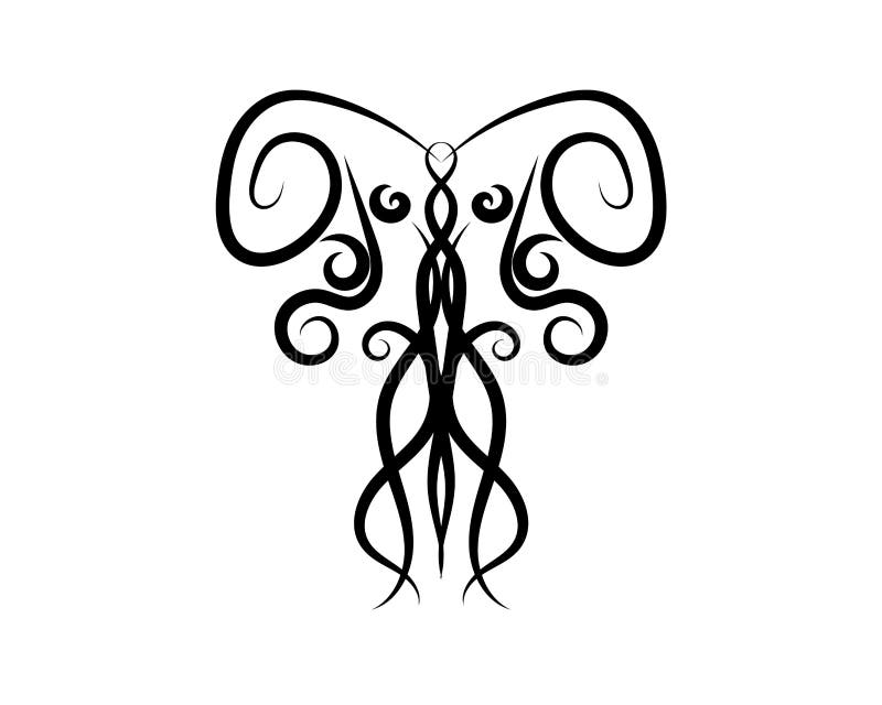 Fictional Pattern for a Tattoo on a Black Background Stock Illustration ...