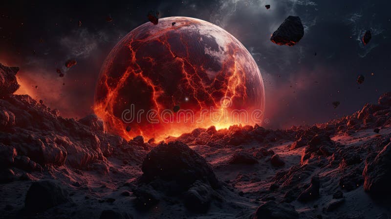 Fictional Planet and Space. Stock Illustration - Illustration of glow ...