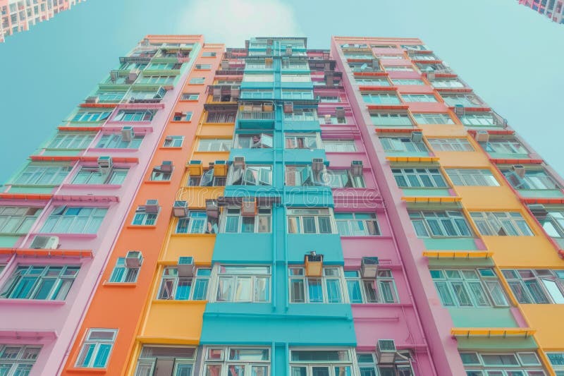 Fictional Public Housing Project Plan Completed in Bright Pastel Colors ...