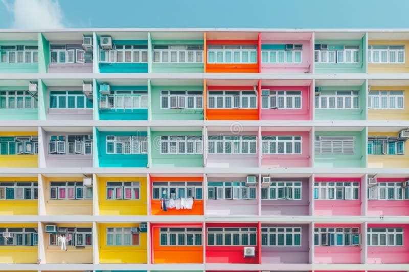Fictional Public Housing Project Plan Completed in Bright Pastel Colors ...