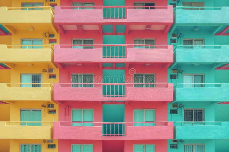 Fictional Public Housing Project Plan Completed in Bright Pastel Colors ...