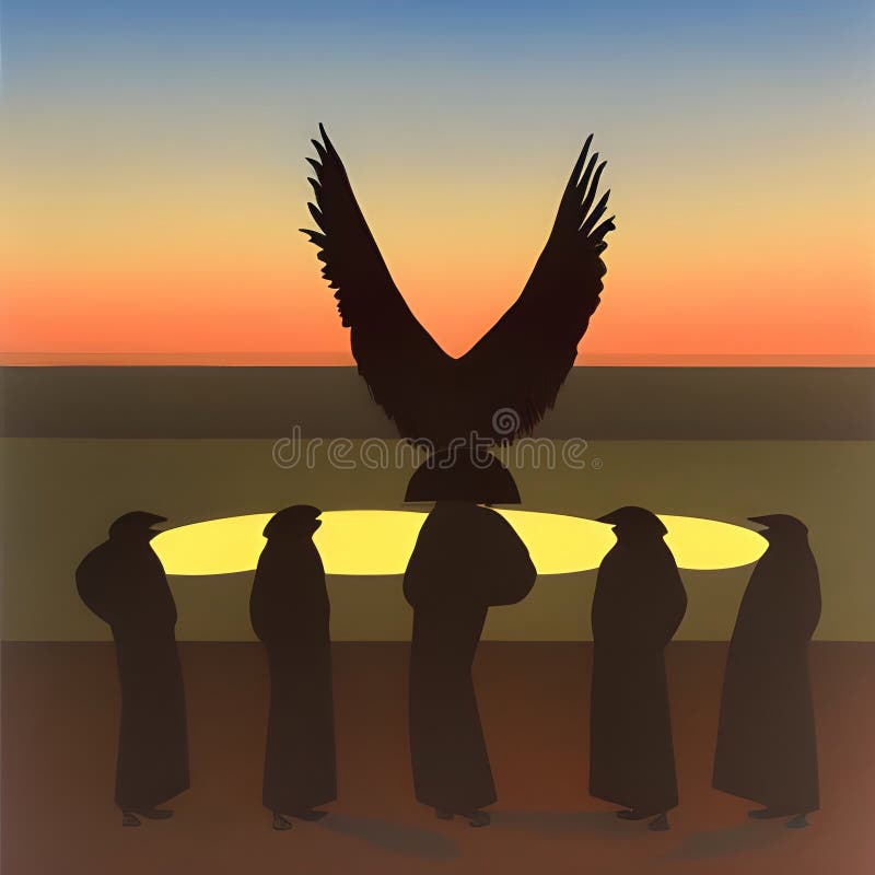 The Unknown Order Raven Ritual Stock Illustration - Illustration of ...