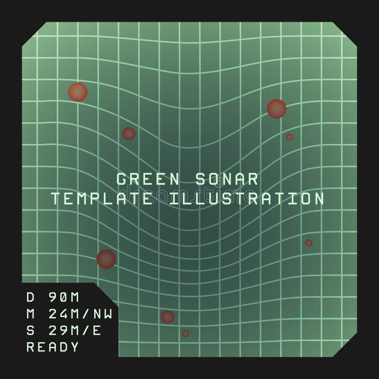 Fictional Sonar Radar Interface. Modern Trendy Minimalist Template with ...