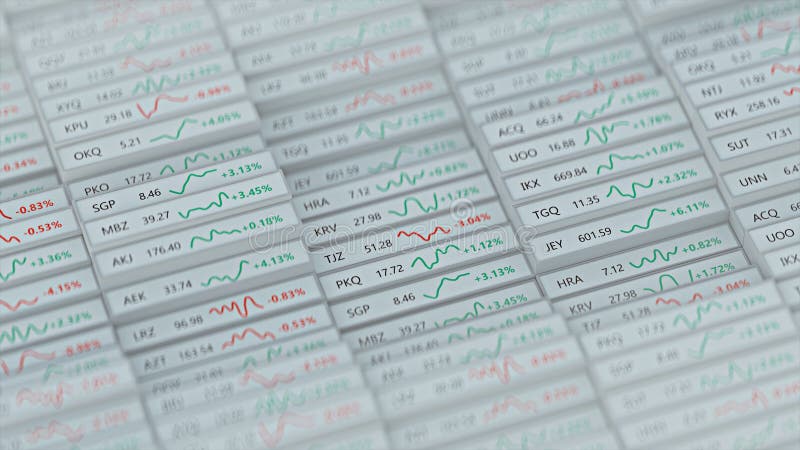 Fictional Stock Market Tickers 3D Render Stock Illustration ...