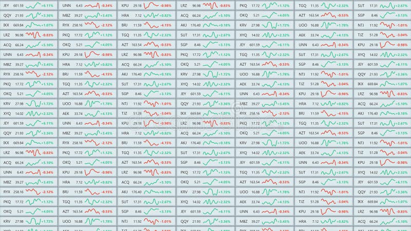 Fictional Stock Market Tickers 3D Render Stock Illustration ...