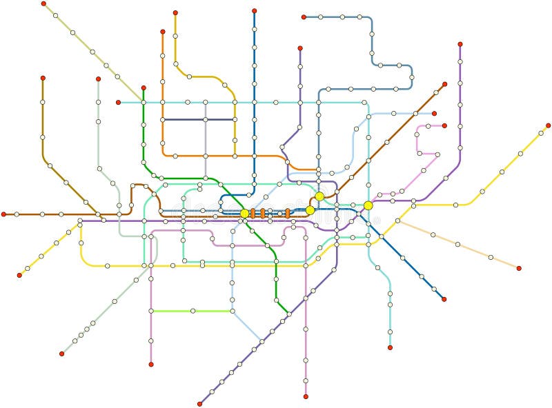 Fictional Subway Map, Public Transportation Map Stock Vector ...