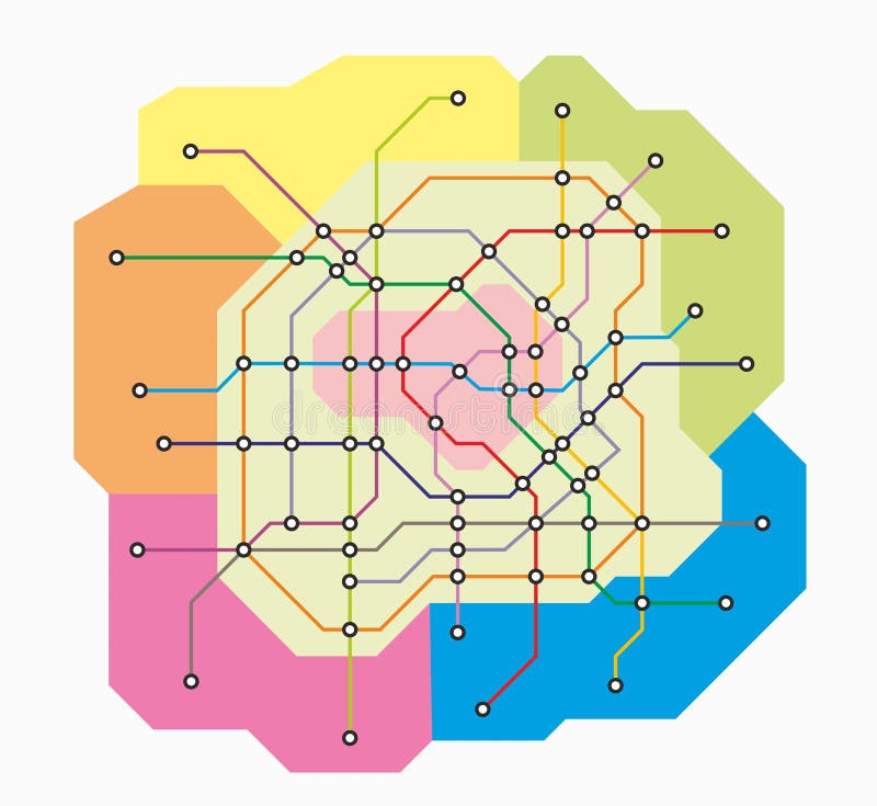 Fictional underground map stock illustration. Illustration of public ...