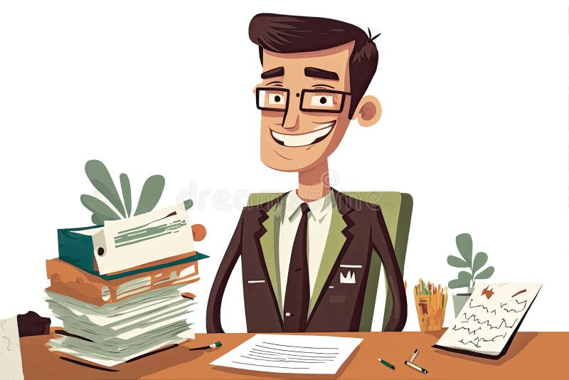 Illustration of a Smiling Human Resources Manager on White Background ...