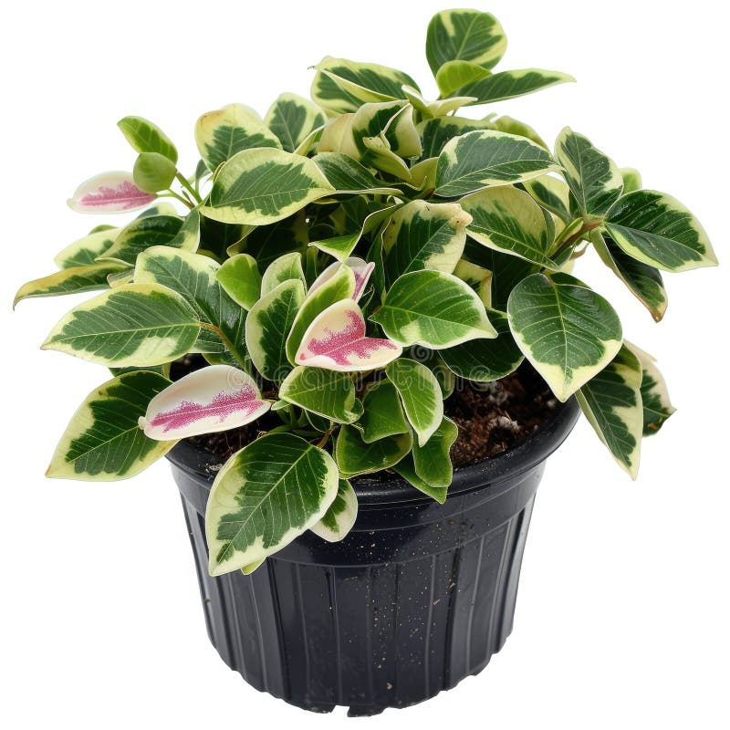 Ficus Benjamin Plant in Pot, Isolated. Indoor Plant for Decoration ...