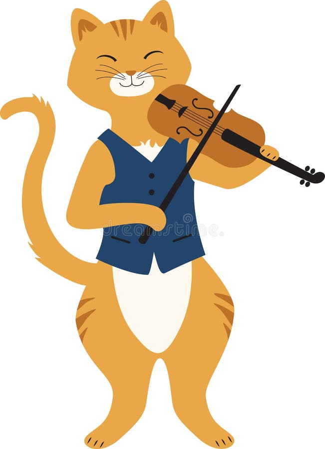Fiddle Cat vector illustratie. Illustratie bestaande uit dier - 58691818