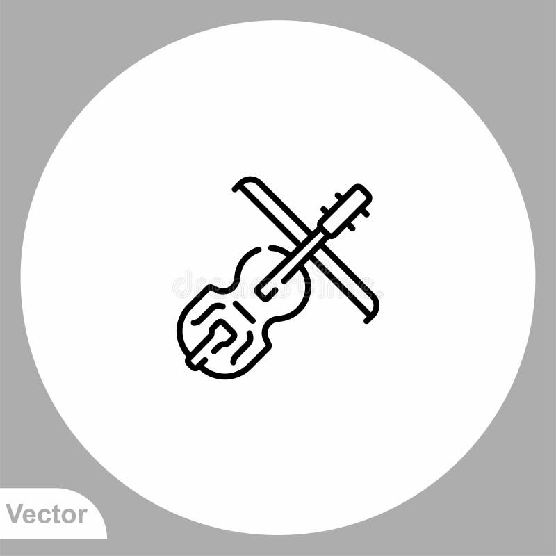 Fiddle Vector Icon Sign Symbol Stock Illustration - Illustration of ...