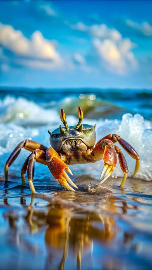 Fiddler Crab runs ocean stock illustration. Illustration of drawing ...