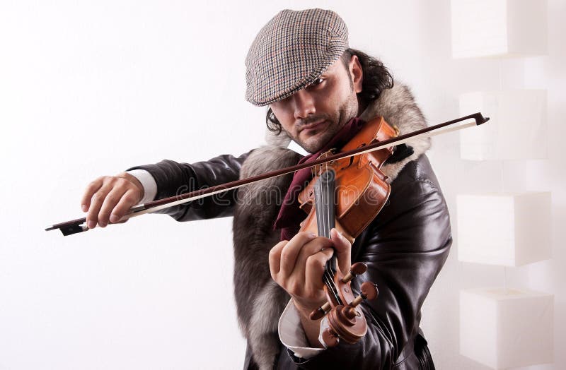 A Fiddler Playing His Instrument Stock Image - Image of male, strings ...