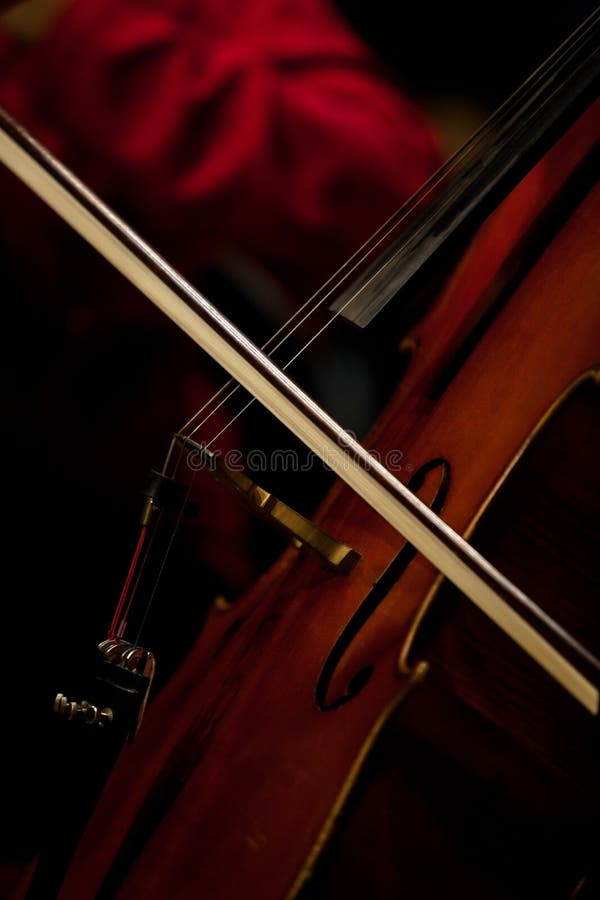 The Fiddlestick on the Strings Cello Stock Image - Image of instrument ...
