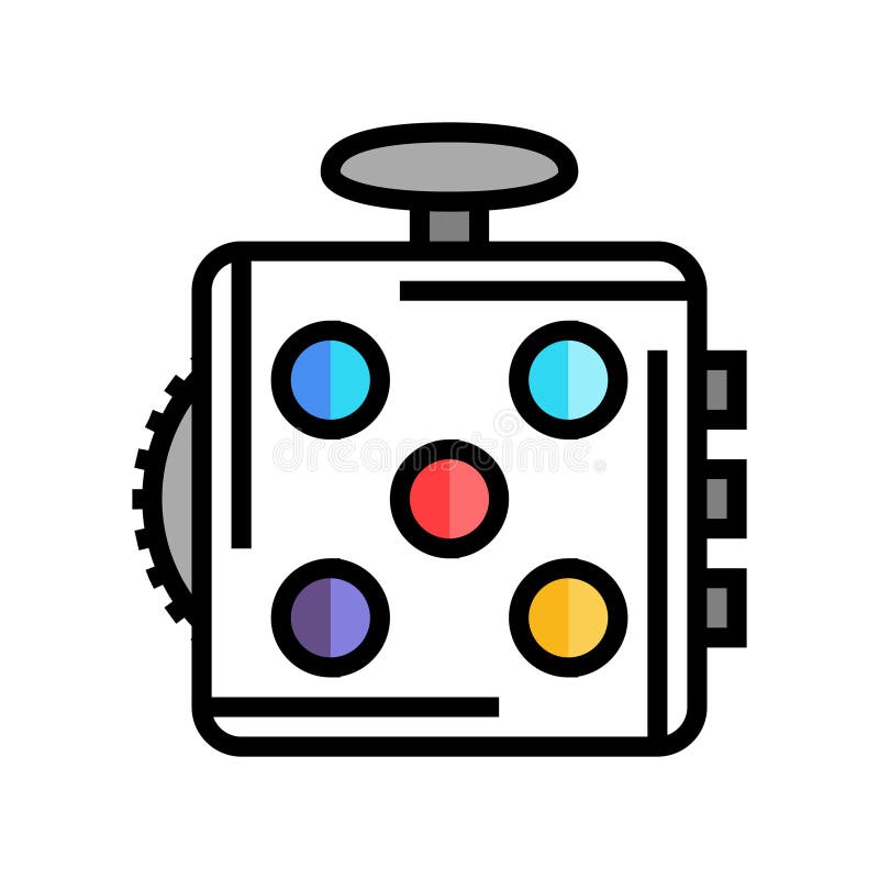 Fidget Cube Toy Color Icon Vector Illustration Stock Illustration ...