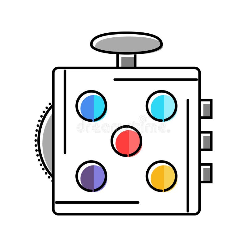 Fidget Cube Toy Color Icon Vector Illustration Stock Illustration ...