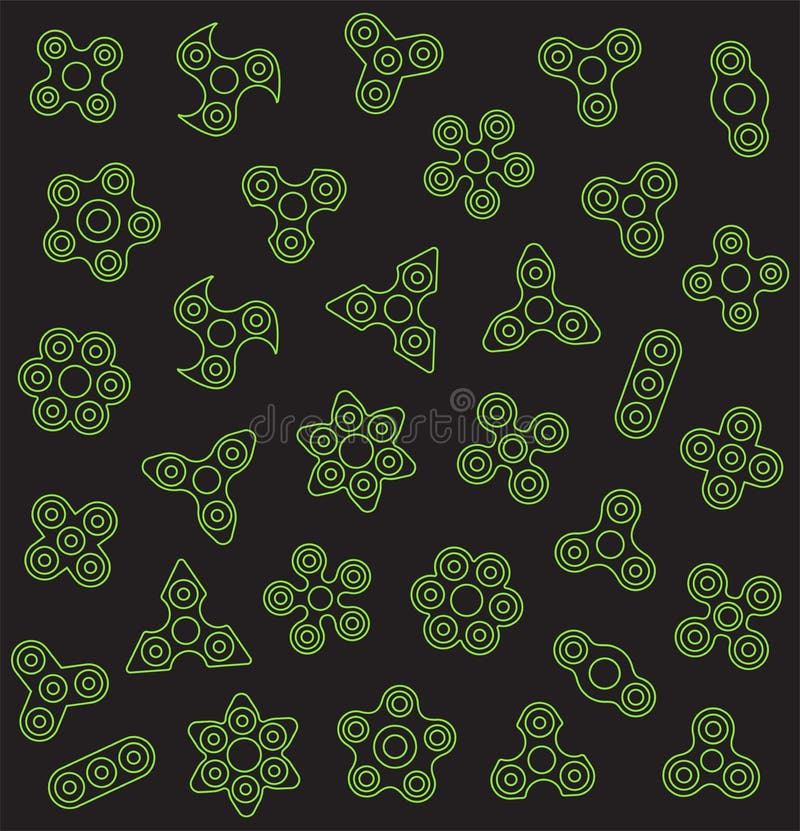 Fidget Hand Spinners Seamless Pattern Background. Vector Illustration ...