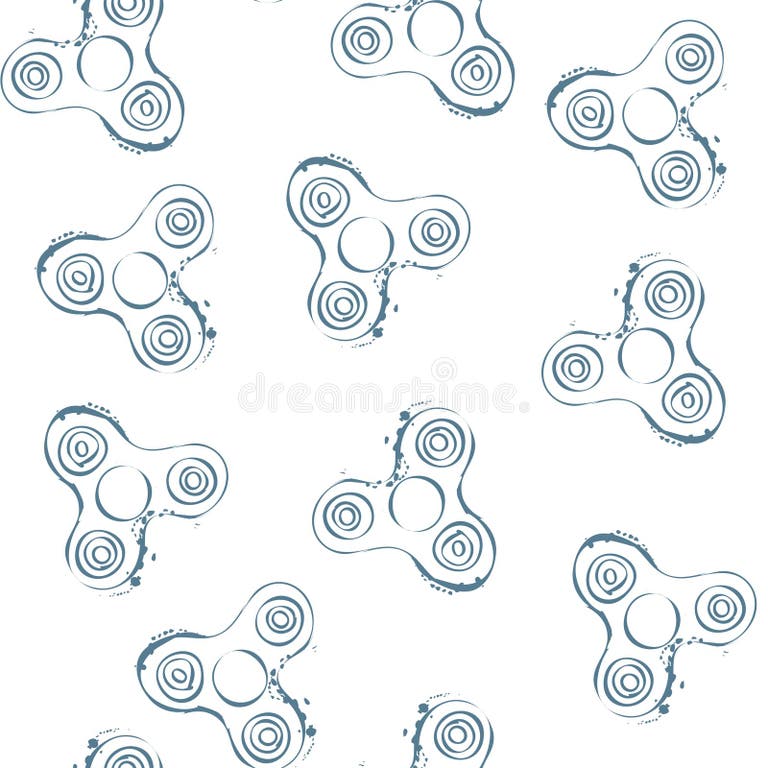 Fidget Spinner Hand Drawing Illustration Seamless Pattern Stock Vector ...