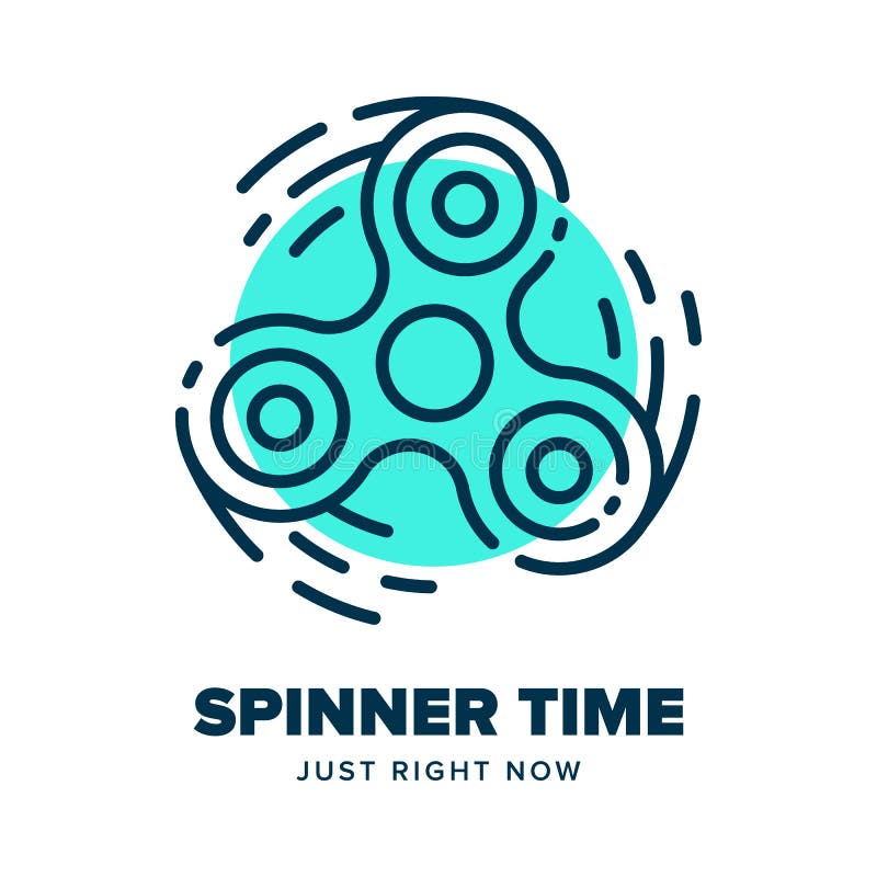 Finger Spinner Linear Logo Design Stock Illustration - Illustration of ...